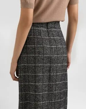 Dolce & Gabbana Wool Blend Check Skirt