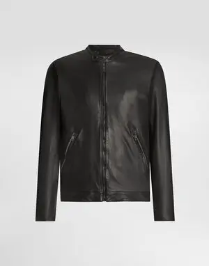 Dolce & Gabbana Leather Jacket With Zip Closure