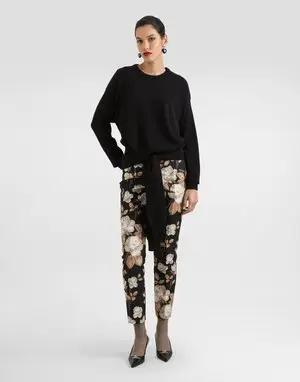 Dolce & Gabbana Vintage Rose- Brocade Trousers