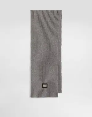 Dolce & Gabbana Ribbed Knit Scarf - Grey