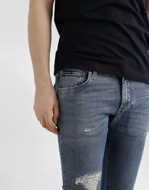 Dolce & Gabbana Skinny Stretch Cotton Jeans - Multicolor