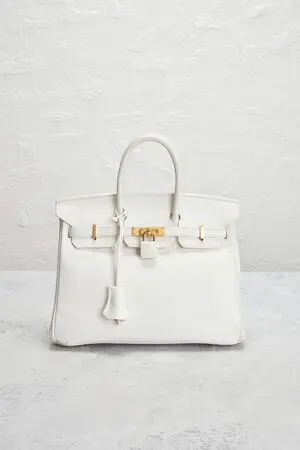 Hermès Epsom Birkin 25 Handbag - White