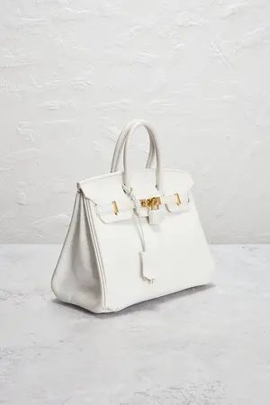 Hermès Epsom Birkin 25 Handbag - White