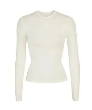 SKIMS Cotton Jersey Long Sleeve T-shirt - Marble