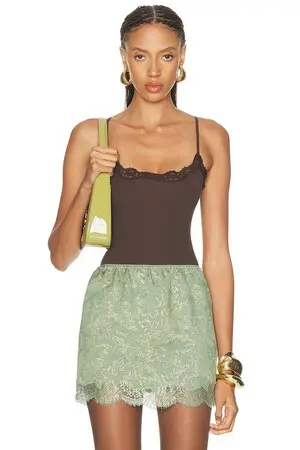 SKIMS Fits Everybody Lace Cami Bodysuit - Espresso
