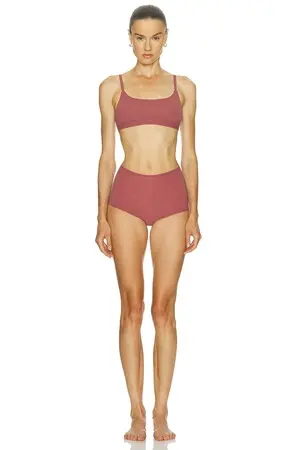 SKIMS Fits Everybody Scoop Neck Bralette In Blue - Beet