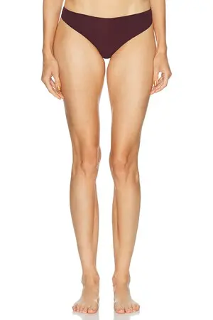 SKIMS Fits Everybody Thong In Brown - Currant