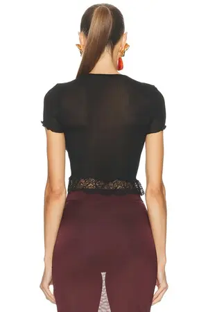 Saint Laurent Short Sleeve Top - Noir