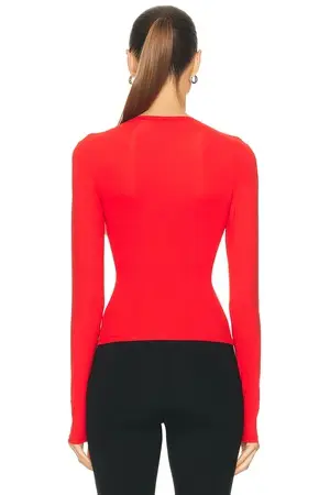 SKIMS Fits Everybody Long Sleeve T-shirt - Cherry