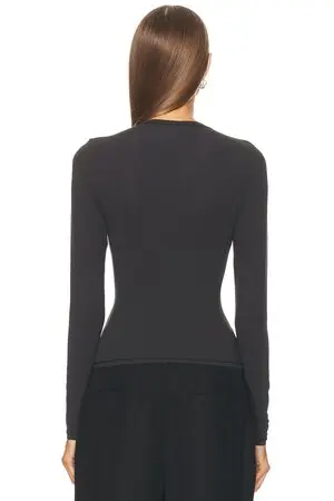 SKIMS Fits Everybody Long Sleeve T-shirt - Onyx