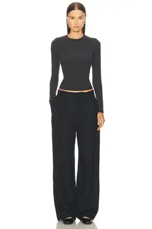 SKIMS Fits Everybody Long Sleeve T-shirt - Onyx