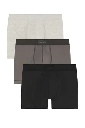 SKIMS Cotton 3 Boxer Brief 3-pack In Grey - Heather Multi