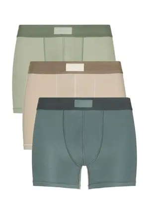 SKIMS 3 Pack Boxer Brief 3 In Grey,blue - Stone Multi