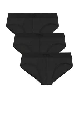 SKIMS Cotton Brief 3-pack In Black - Onyx
