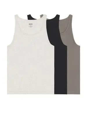 SKIMS Cotton Rib Tank 3-pack - Heather Multi