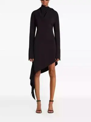 COURREGES Asymmetrical Wrap Dress - Black