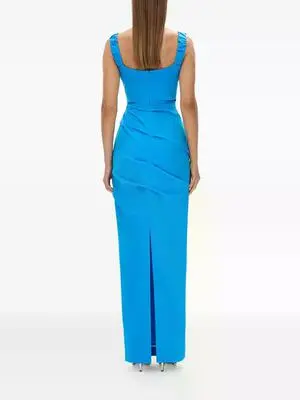 Rachel Gilbert Camille Cowl-neck Draped Gown