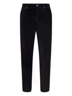 Dolce & Gabbana Corduroy Trousers With Logo Plaque
