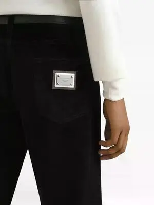 Dolce & Gabbana Corduroy Trousers With Logo Plaque