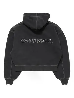 Acne Studios Contrast-Stitch Zip-Up Hoodie In Black - 40% Off