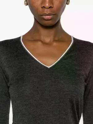 Brunello Cucinelli V-neck Embellished Sweater