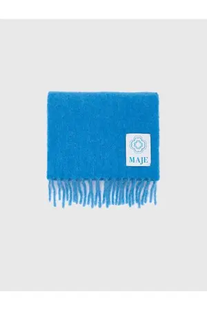 Maje Alpaca Blend Scarf - Blue