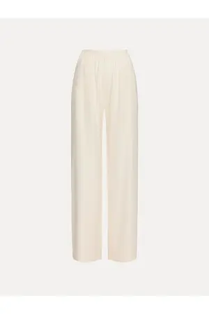 Oscar De La Renta Silk Georgette Wide Leg Pant