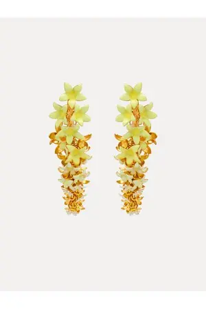 Oscar De La Renta Foxglove Earrings Gold