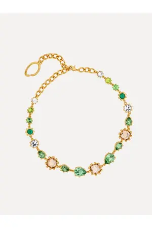 Oscar De La Renta Faceted Crystal Necklace - Green