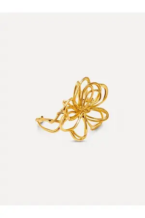 Oscar De La Renta Threaded Flower Cuff Bracelet - Floral