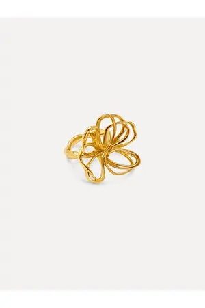 Oscar De La Renta Threaded Flower Ring - Floral