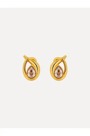 Oscar De La Renta Looped Teardrop Earrings - Natural
