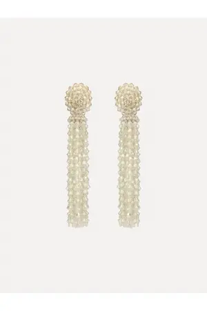 Oscar De La Renta Tasseled Clip-on Earrings - Natural