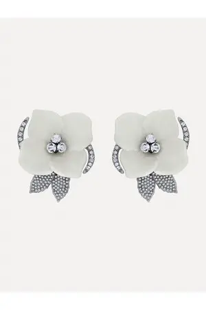 Oscar De La Renta Pearl Blossom Clip-on Earrings - Natural