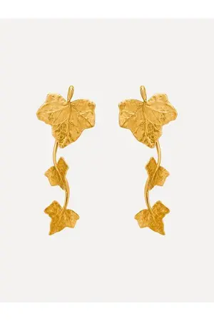 Oscar De La Renta Ivy Vine Drop Clip-on Earrings - Gold