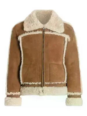 Dolce & Gabbana Suede Shearling Jacket - Brown