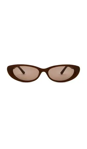 LUV LOU X Whitney Port The Sonny Sunglasses - Auburn & Brown Mono