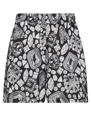 GAELLE PARIS Viscose Multicolor Printed High Waisted Shorts