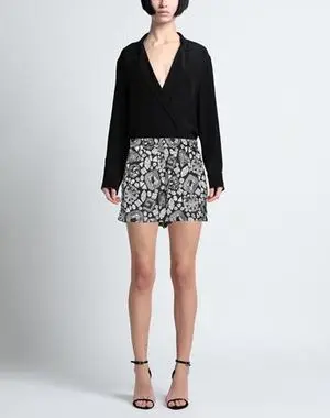GAELLE PARIS Viscose Multicolor Printed High Waisted Shorts