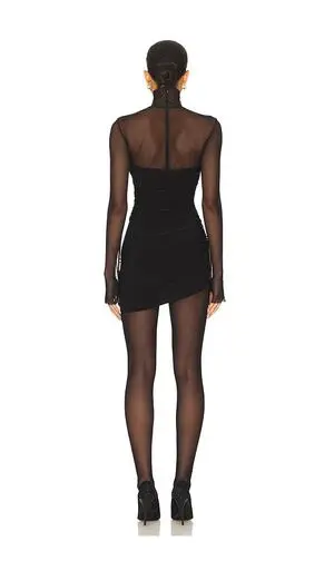 Norma Kamali Diana Long Sleeve Turtleneck Dress