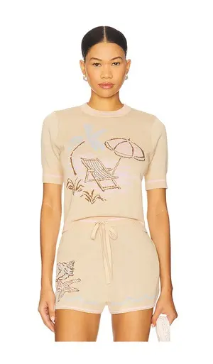 LOVERS AND FRIENDS Selah Knit Top - Beige Multi