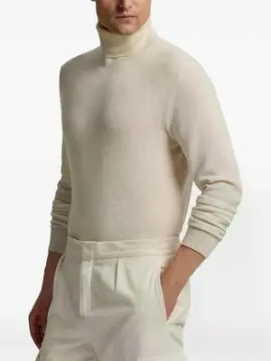 Ralph Lauren Purple Label Cashmere Turtleneck Sweater - White