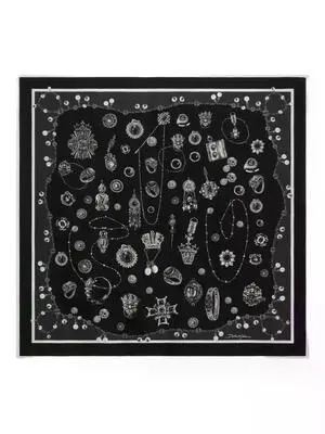Dolce & Gabbana Printed Silk Scarf - Black