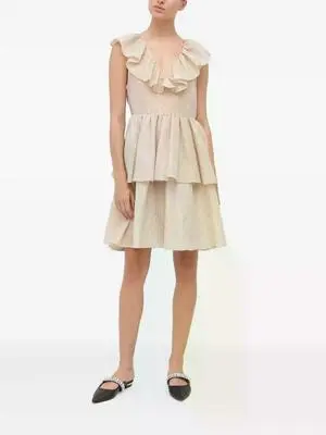 CUSTOMMADE Frill-detail Cotton-blend Mini Dress