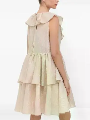 CUSTOMMADE Frill-detail Cotton-blend Mini Dress