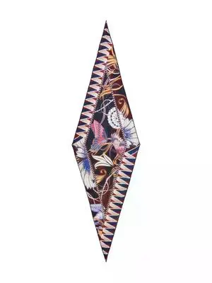 FERRAGAMO Floral-print Scarf - Blue