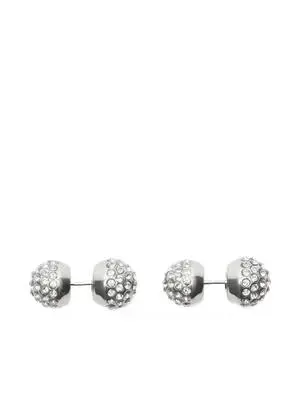 Acne Studios Crystal-embellished Ball Earrings - Silver