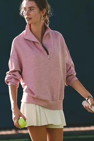 Varley Hawley Half-zip Sweatshirt - Rose Marl