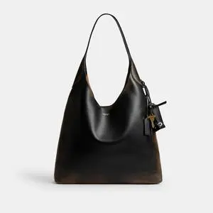 COACH Brooklyn Shoulder Bag 39 In Loved Leather - Silver/black Brown