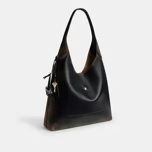 COACH Brooklyn Shoulder Bag 39 In Loved Leather - Silver/black Brown